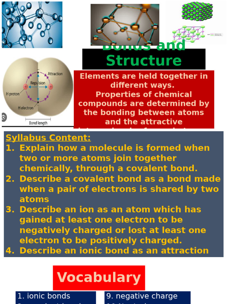 Bonds and structure | PDF | Chemical Bond | Ion