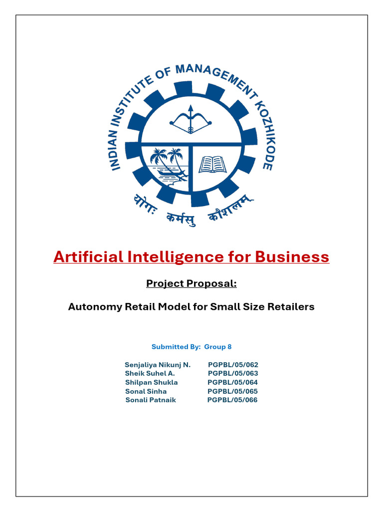 AIB Project Proposal - Group 8 | PDF | Retail | Artificial Intelligence