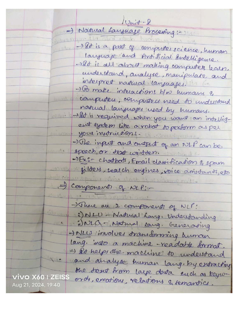 NLP Written Notes U 134 | PDF