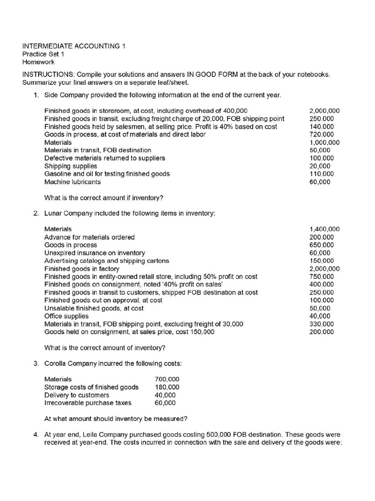 HW Practice Set 1 | PDF