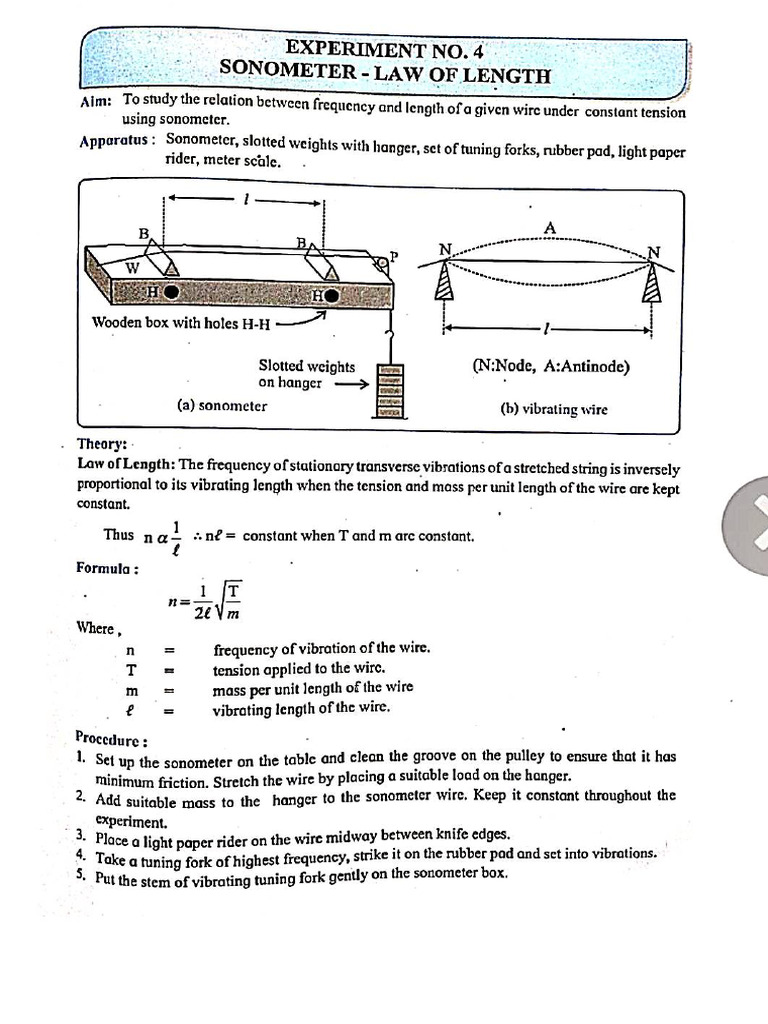 Sonometer Law of Length | PDF