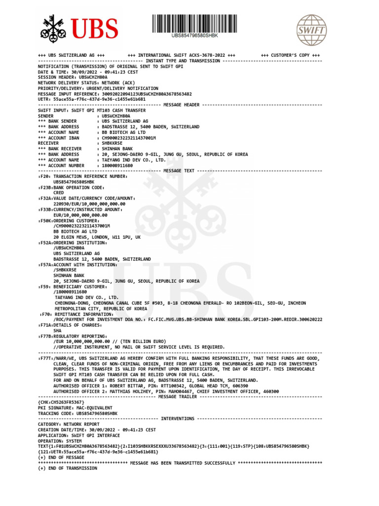 GPI MT103 Cash 10B | PDF | Private Sector | Banking Technology