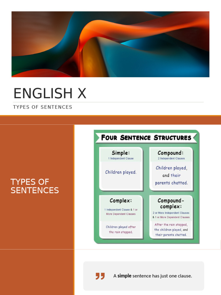 types of sentences | PDF | Clause | Sentence (Linguistics)