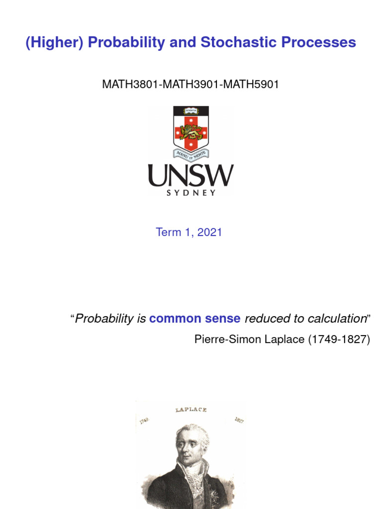 MATH3801 Chapters 1 To 10 PDF | PDF | Probability Distribution | Stochastic Process