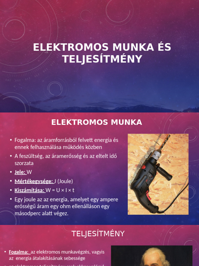 Elektromos Munka És Teljesítmény | PDF