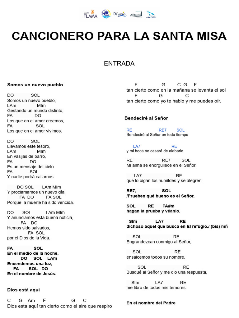 Cancionero de Misa con Acordes | PDF | María, madre de Jesús | Amor
