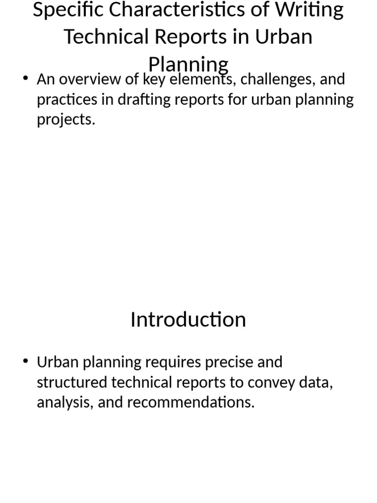 Urban Planning Tech Reports | PDF