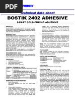 Technical Data Sheet - BOSTIK Rugby Original | PDF | Adhesive | Materials