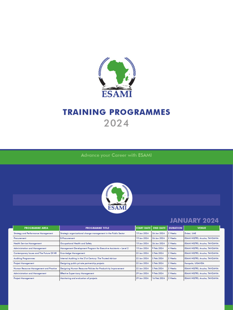 2024 Executive Course Programmes | PDF | Tanzania | Kenya