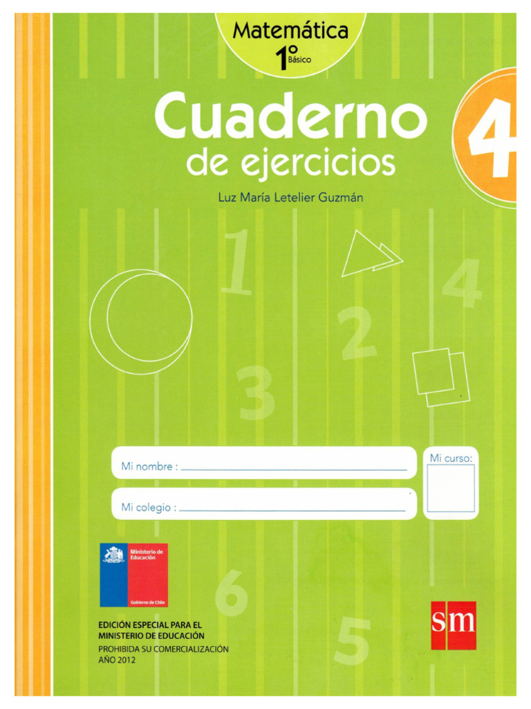 Cuadernos de Ejercicios Matemática 1° B. #4 | PDF