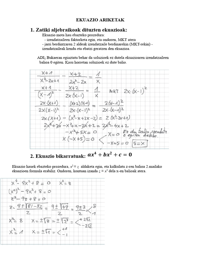 Ekuazio motak fitxategiaren kopia | PDF