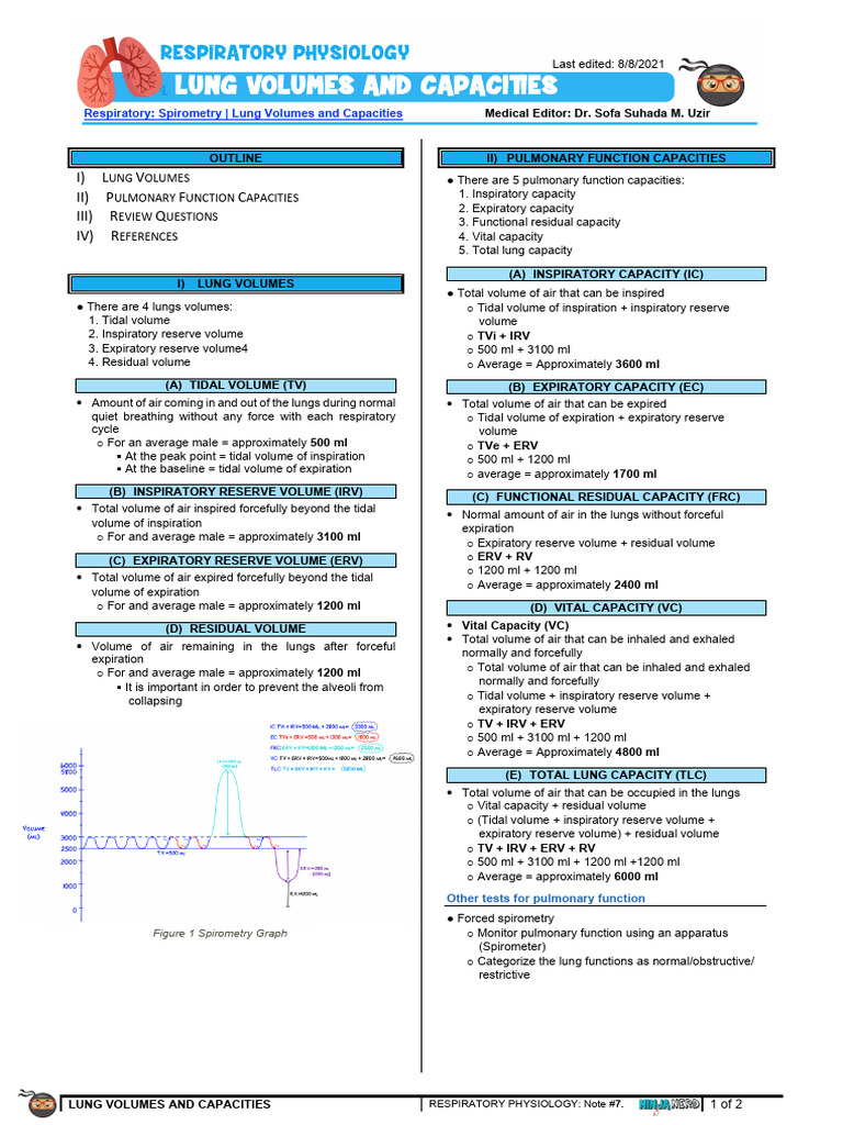 228 Respiratory Physiology Spirometry Lung Volumes & Capacities | PDF ...