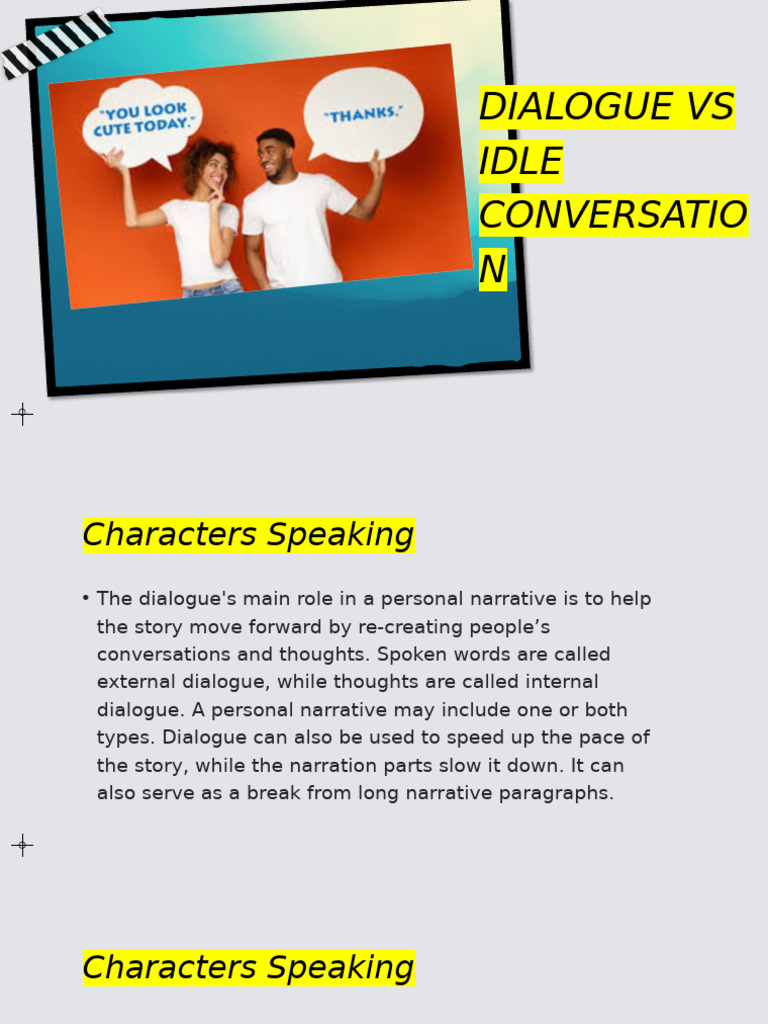 Dialogue Vs Idle Conversation | PDF | Narrative