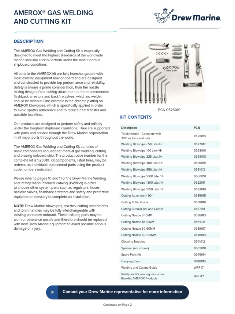 AMEROX Gas Welding Kit Overview | PDF | Welding | Construction