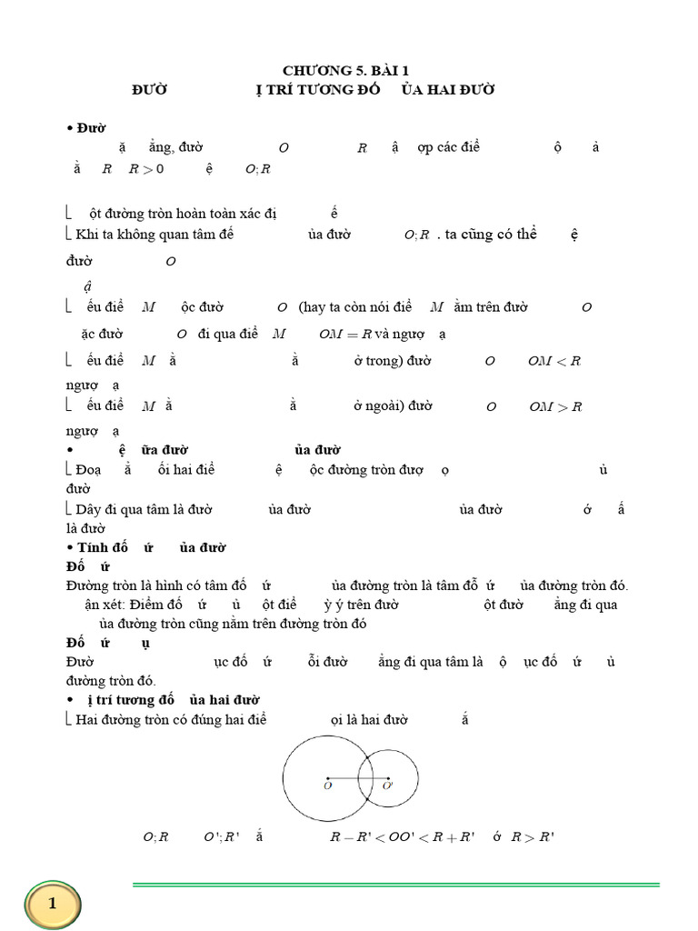 De Bai C5B1 Duong Tron. Vi Tri Tuong Doi Cua Hai Duong Tron | PDF