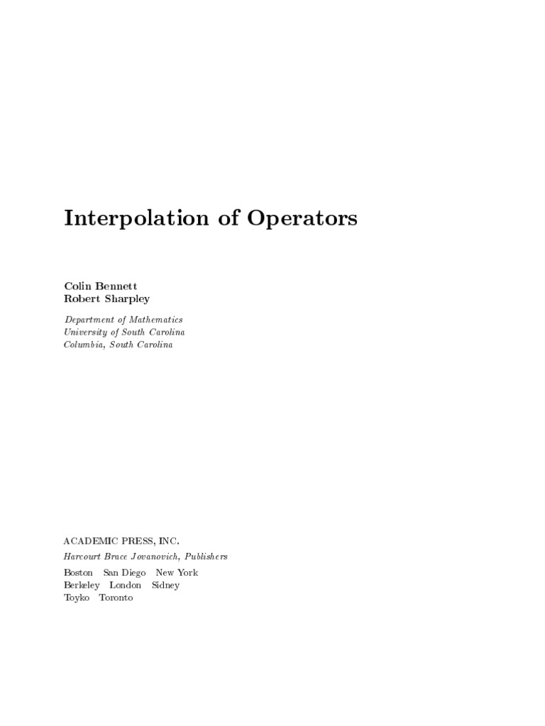 Interpolation_of_operators | PDF | Mathematical Concepts | Harmonic Analysis
