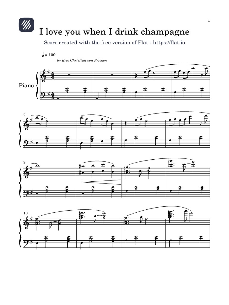I Love You When I Drink Champagne | PDF