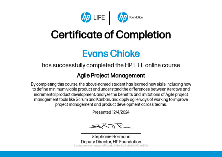 Agile Project Management Certificate | PDF