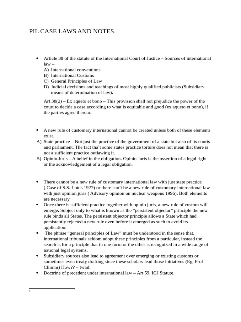PIL | PDF | International Law | Treaty