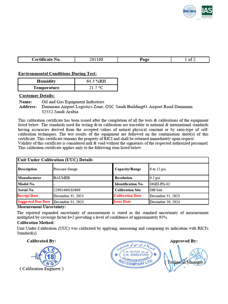 01 Calip_depth Copy | PDF | Calibration | Quantity