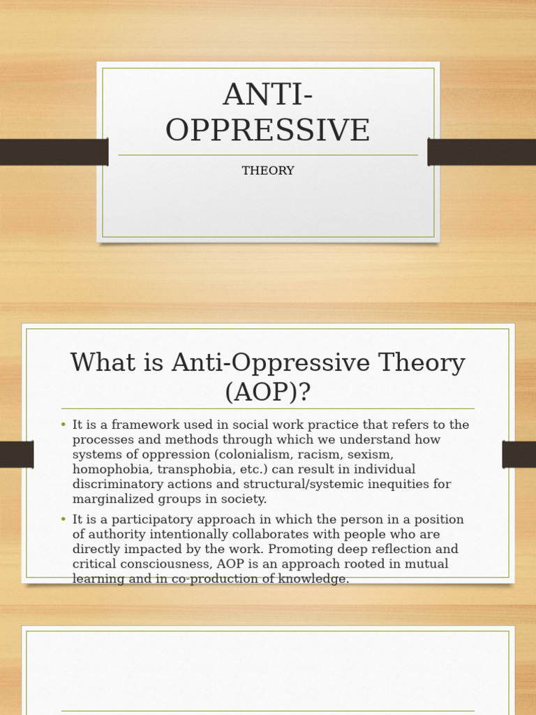 ANTI-OPPRESSIVE THEORY | PDF | Learning | Social Psychology