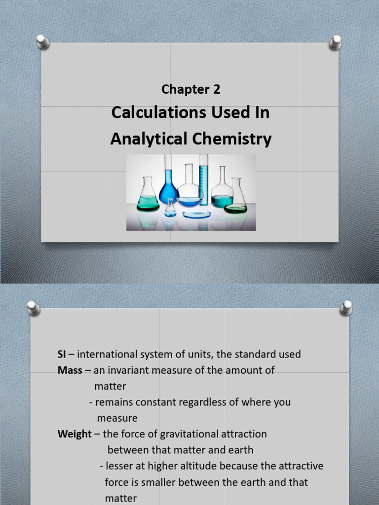 CHM121 01 Chapter 2 Calculations in Anal Chem | PDF | Mole (Unit) | Parts Per Notation