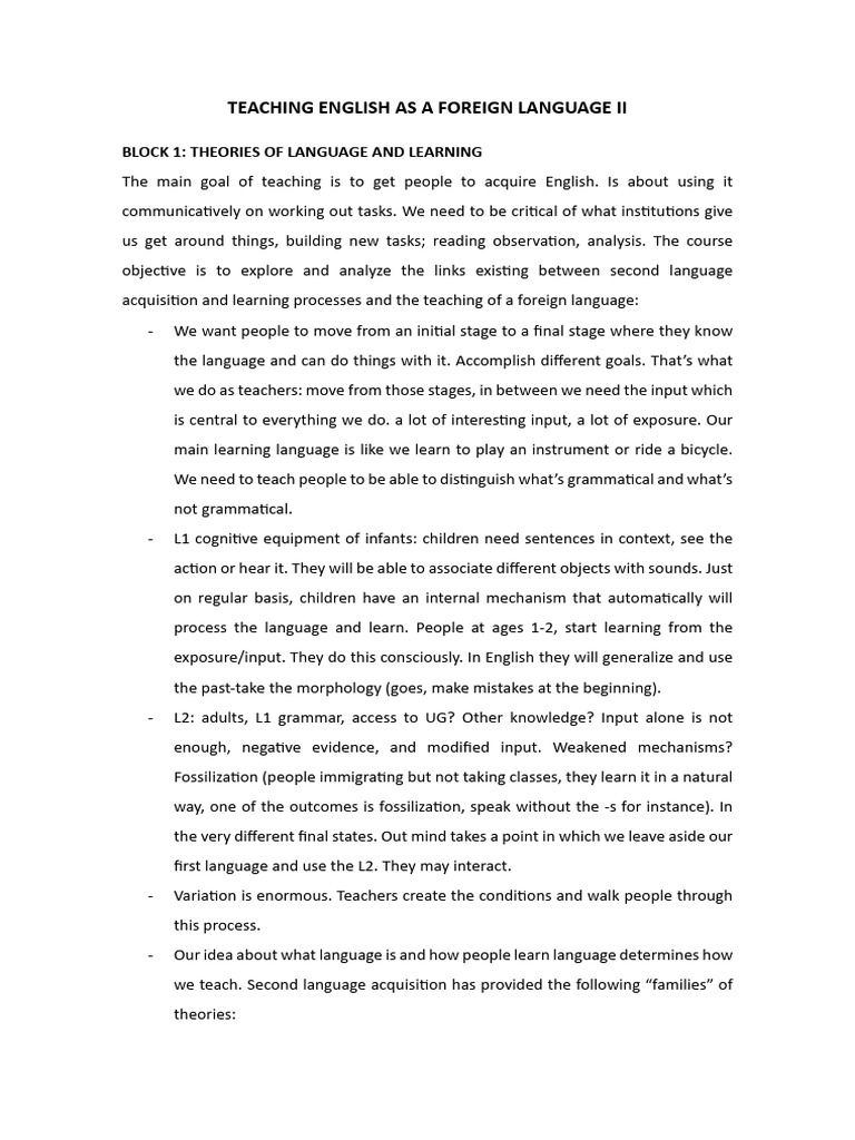 Teaching English As A Foreign Language 2 | PDF | Dyslexia | Second Language