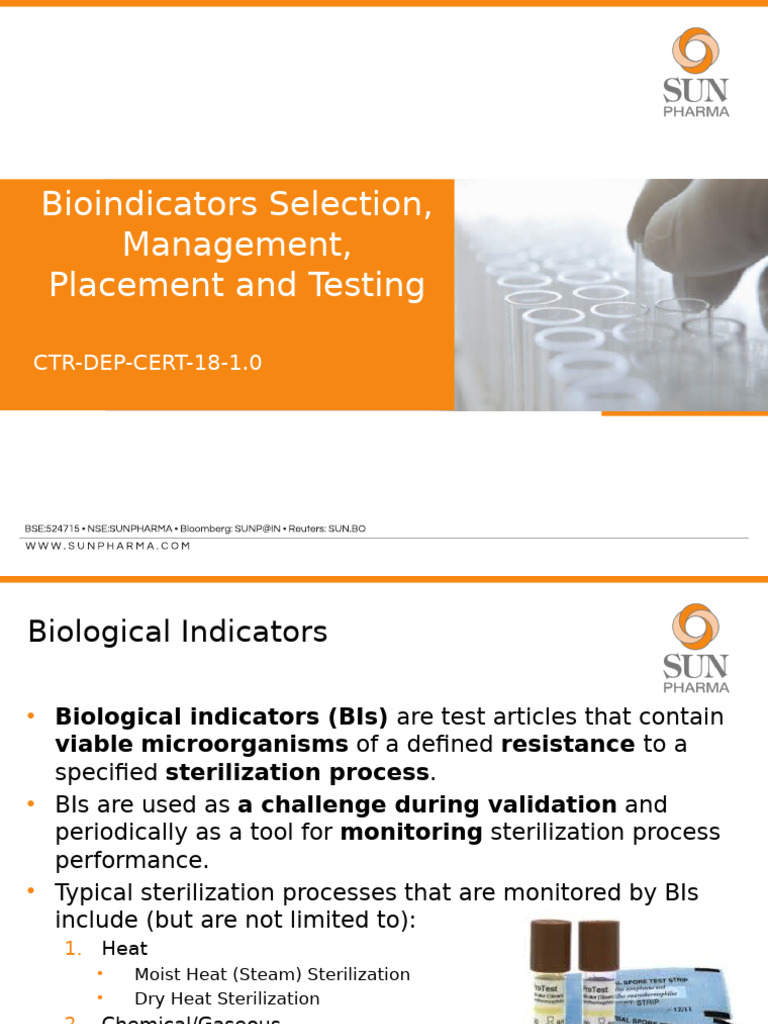 Biological Indicators for Sterilization | PDF | Sterilization ...