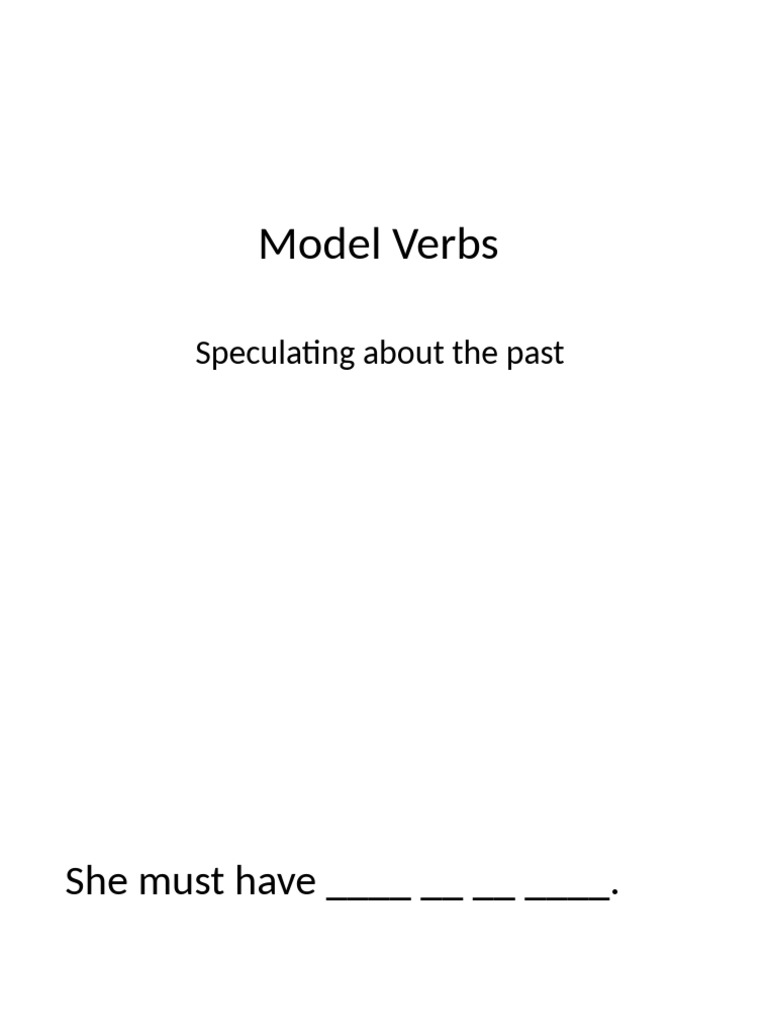Model Verbs | PDF