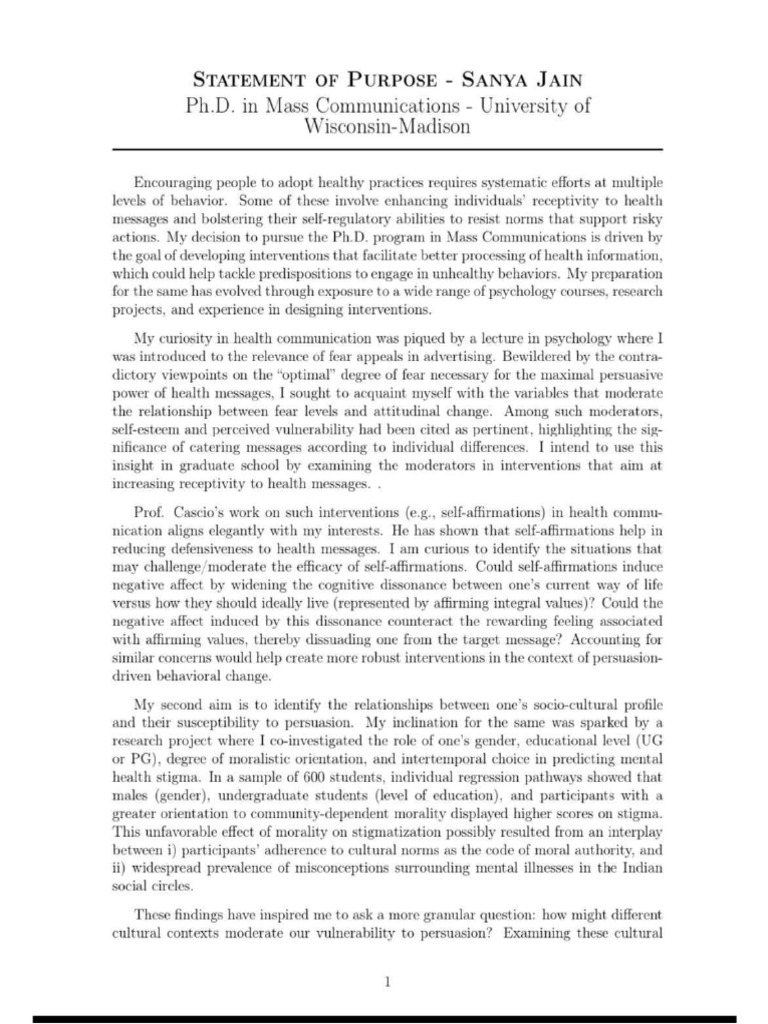 SOP Sample | PDF