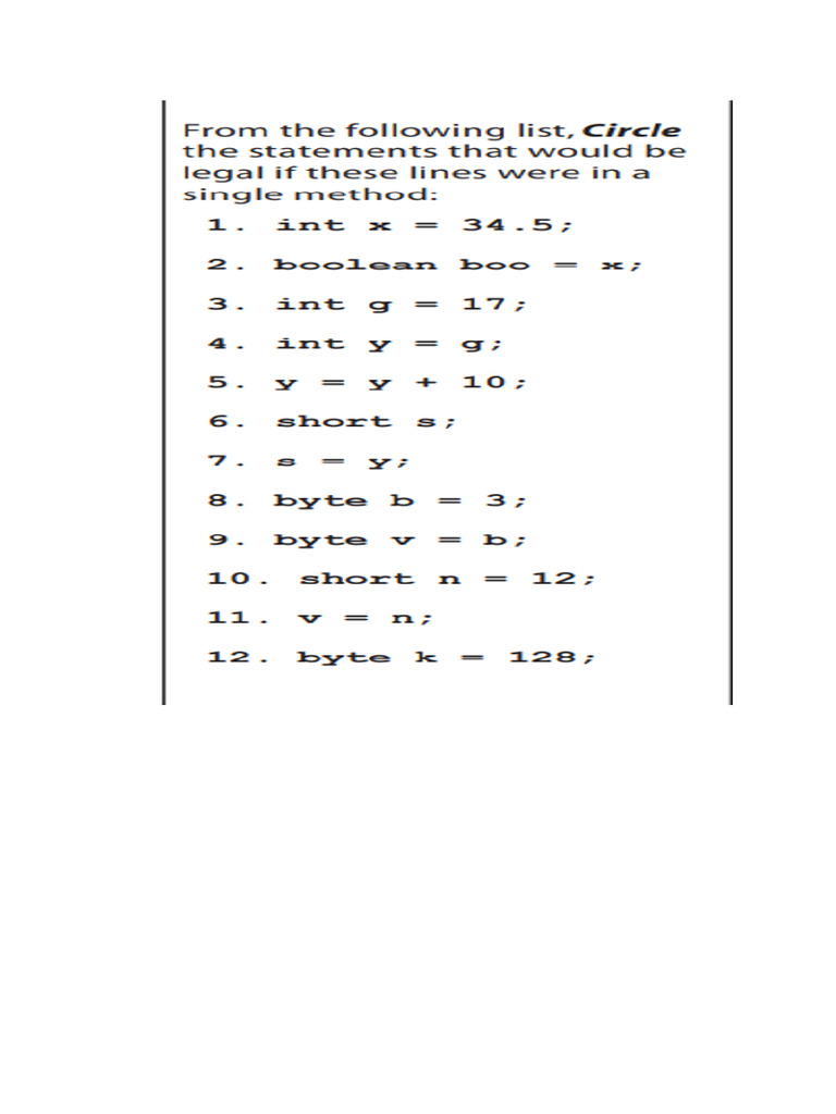 DataTypes Exercise | PDF