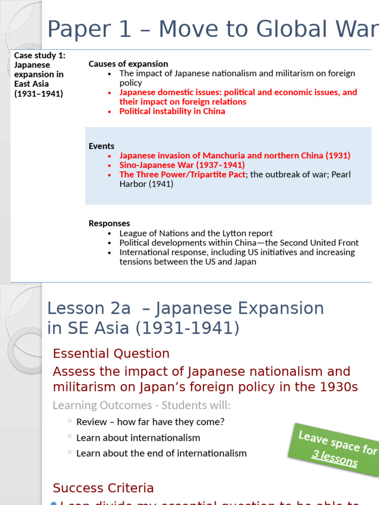 Paper 1 - Move To Global War | PDF | Empire Of Japan | East Asia