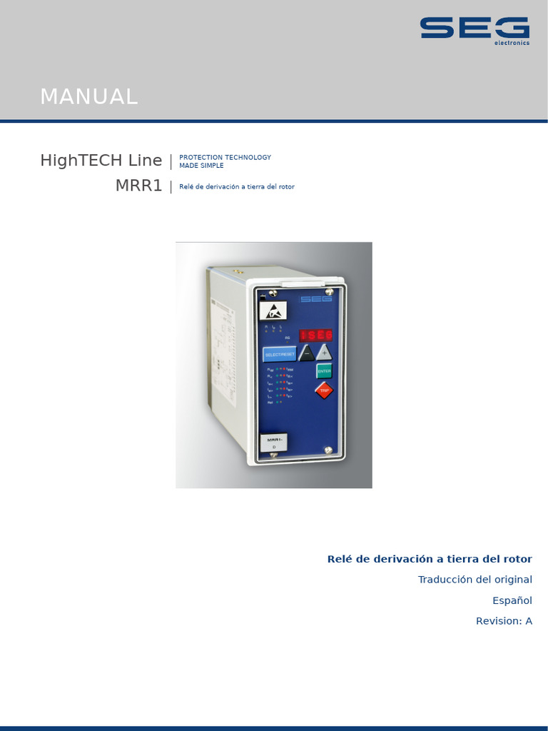 Relé MRR1: Protección de Generadores | PDF | Relé | Rectificador