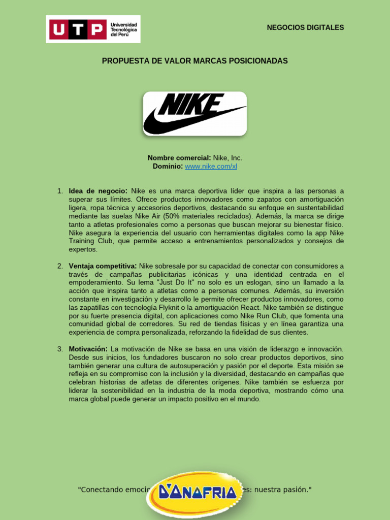 Franco Infantas Erick Roberto Propuesta de Valor Marcas Posicionadas PA ...