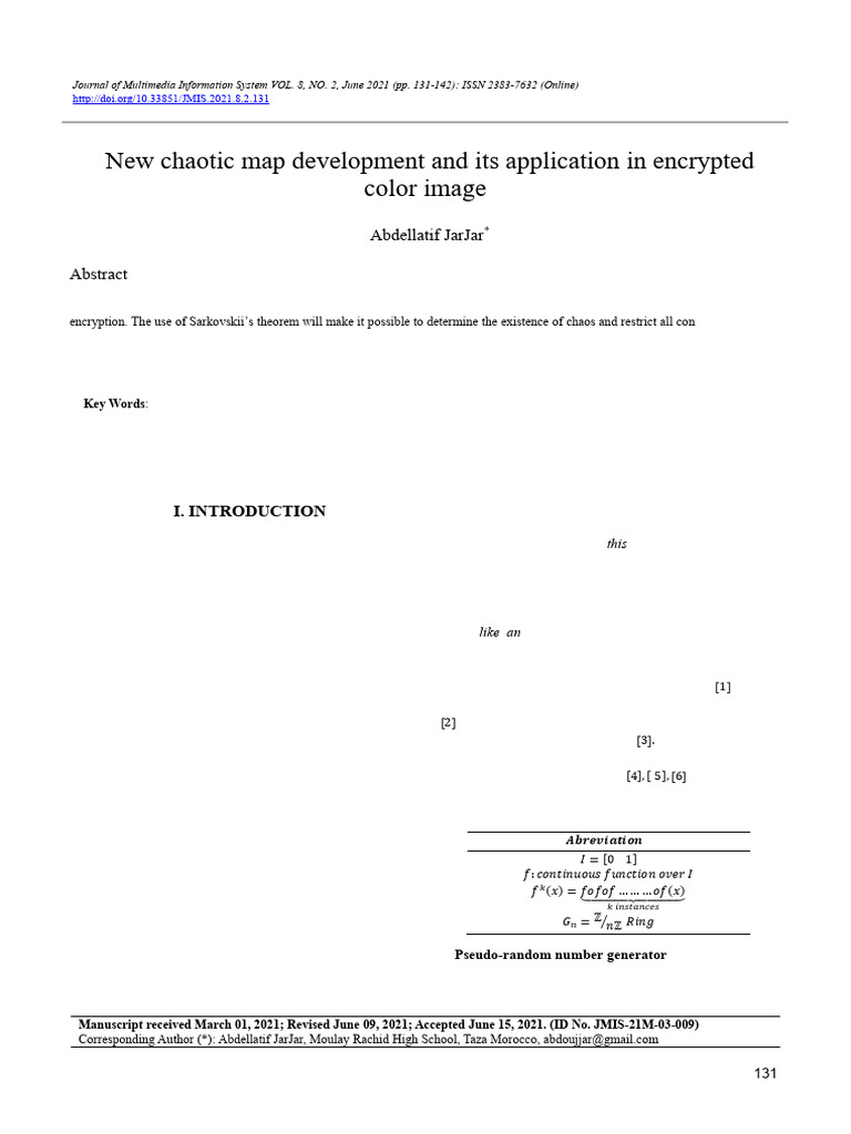 jmis-8-2-131 | PDF | Chaos Theory | Function (Mathematics)