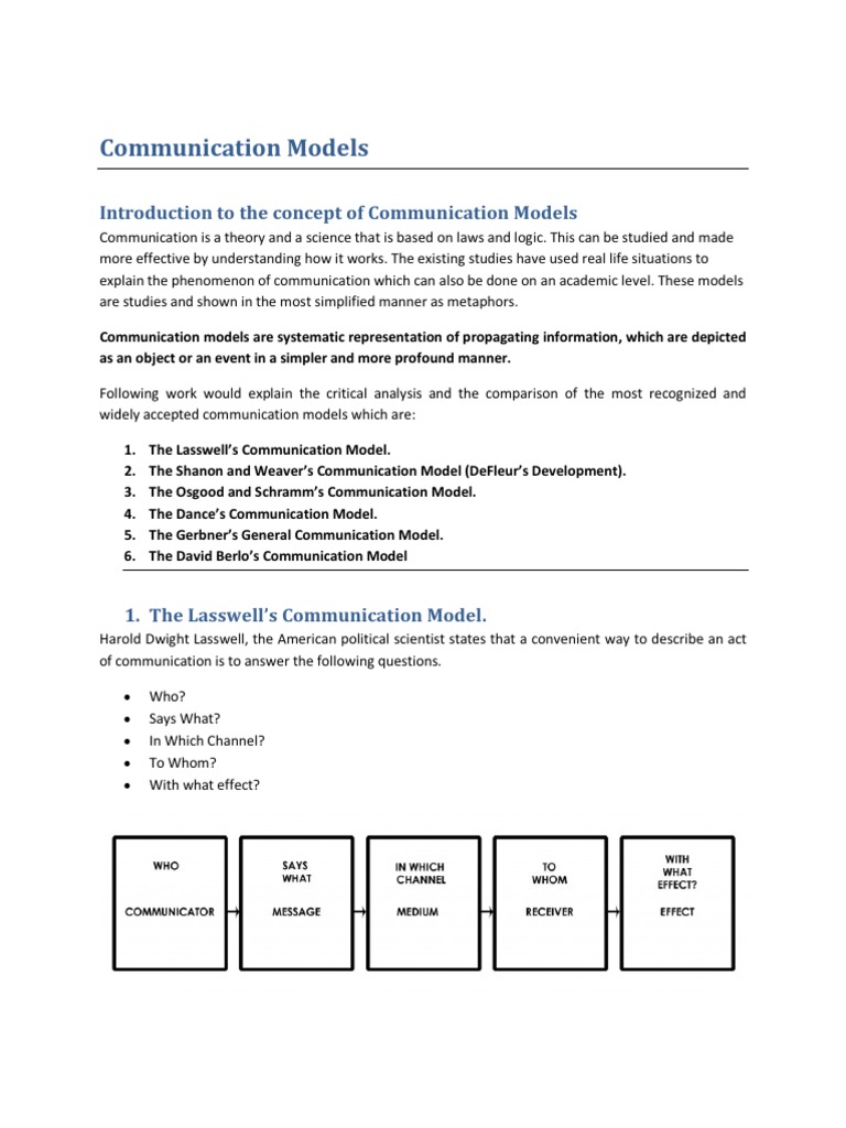 Communication Models | PDF | Communication | Perception