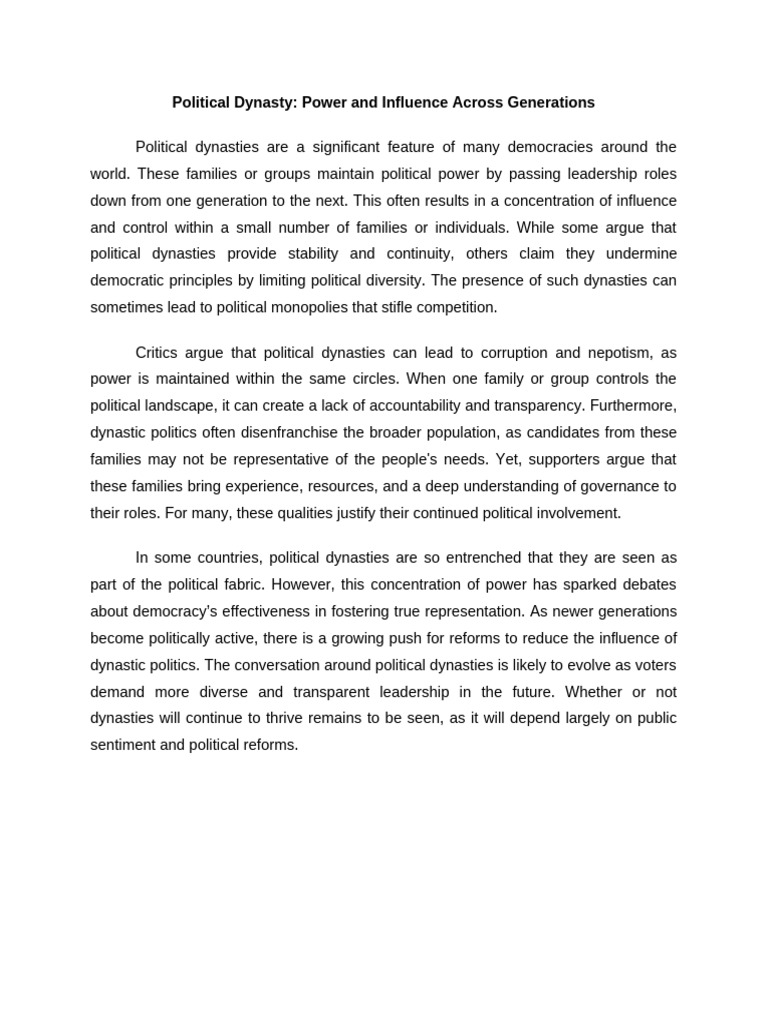Political Dynasty | PDF