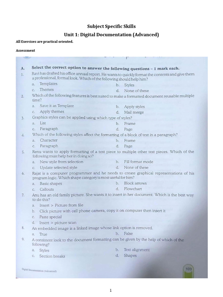 Class X - Digital Documentation Notes1 | PDF | Image Scanner | Shape