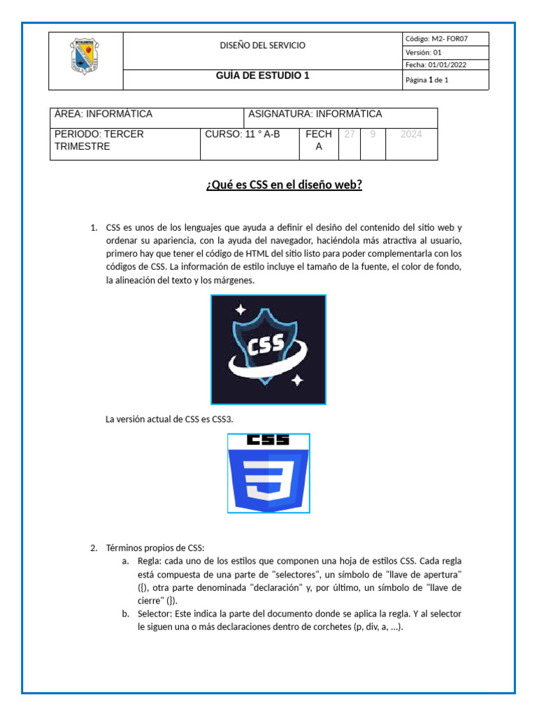 Guia de estudio css | PDF | HTML | Programación de computadoras