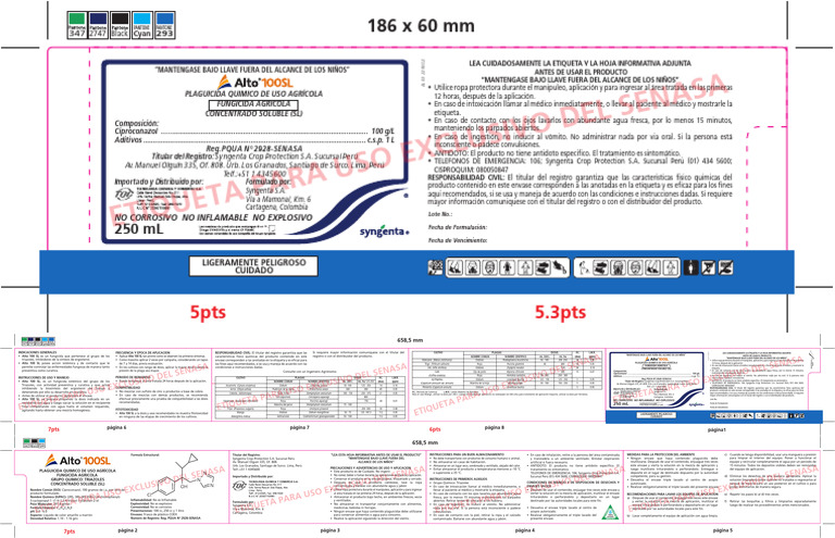 ALTO 100 SL - 250 ML + Hoja Informativa (F. Colombia) | PDF