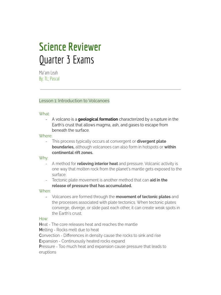 Understanding Volcanoes and Climate Factors | PDF | Volcano | Rock ...