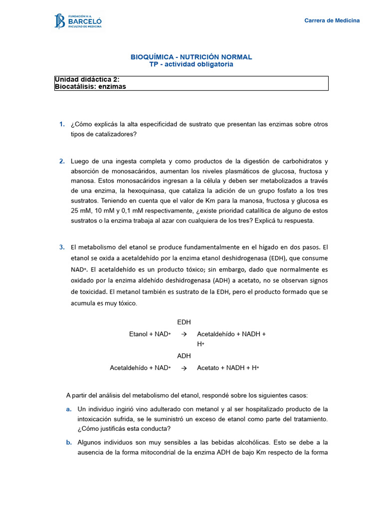 Actividad Obligatoria - Ud2 | PDF | Enzima | Bioquímica