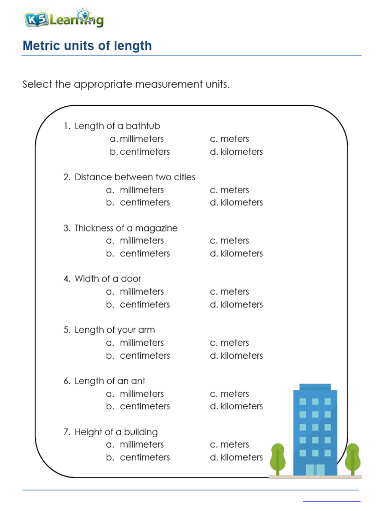 Grade 4 Measurement Units of Length Metric A | PDF