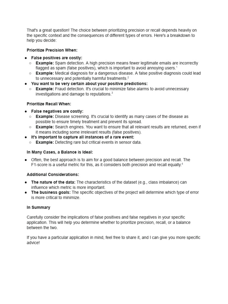 Precision VS Recall | PDF