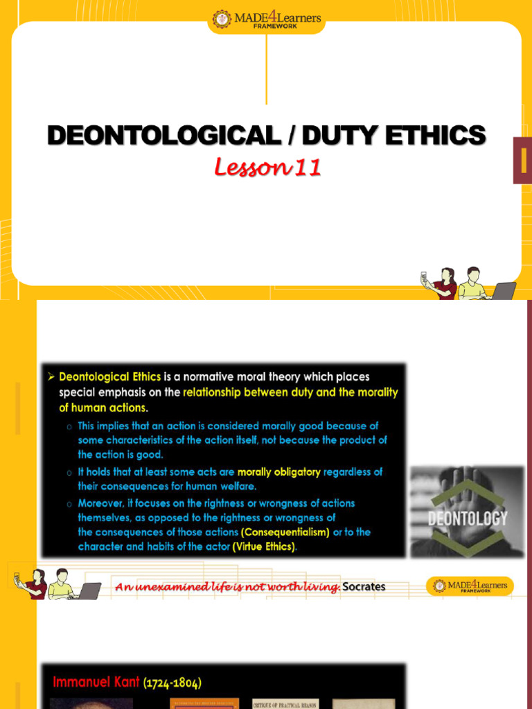 L. Lesson 11 (Deontological Ethics) | PDF