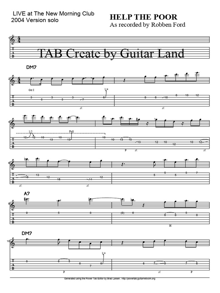 Robben Ford Help-The-Poor - Tab | PDF