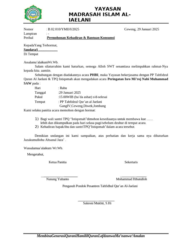 undangan isro miroj | PDF