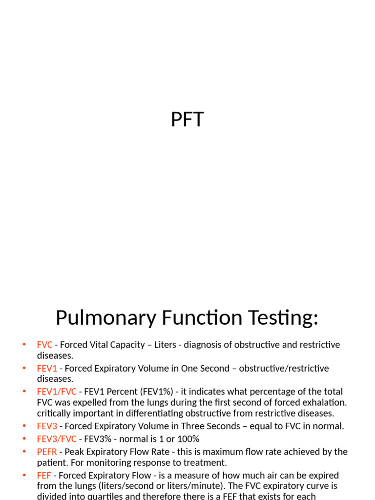 Pulmonary Function Testing Explained | PDF