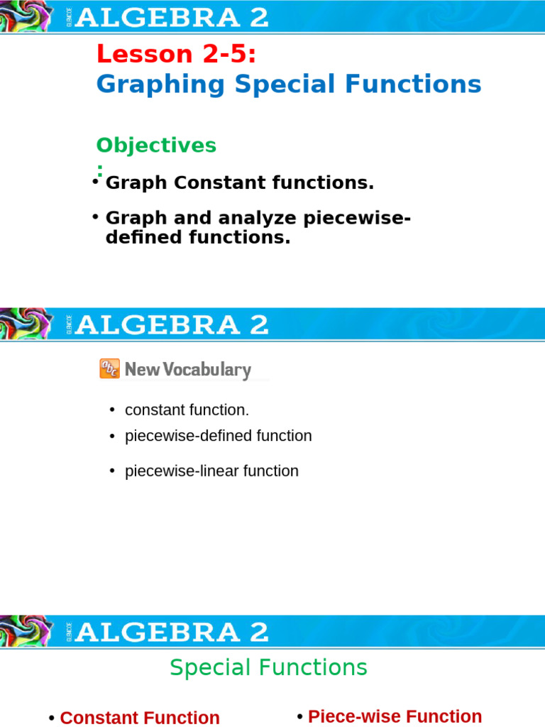 In Class (Reg+Ex) 2 5 Graphing Special Functions 24 25REG | PDF
