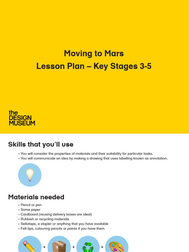 Lesson Plan Moving to Mars | PDF